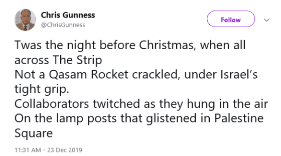 Former UNRWA Spokesman Chris Gunness Makes Light of Palestinians ...