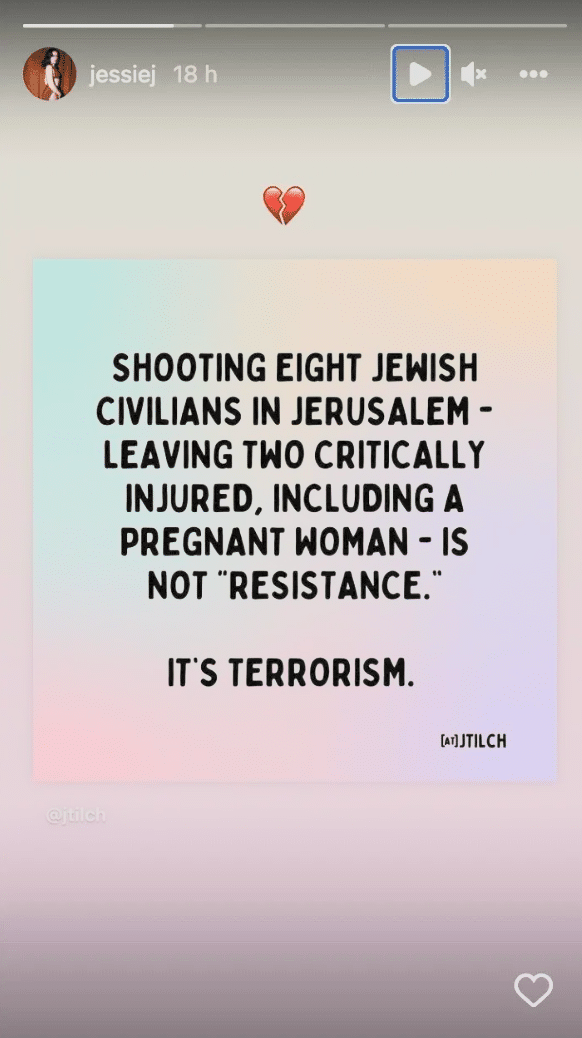 Haters Turn on Singer Jessie J After Mistaking Her for Anti-Israel ...