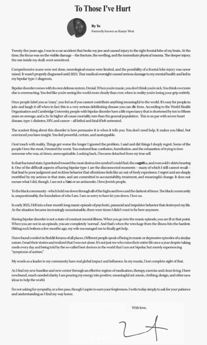 Kanye West’s Antisemitism Apology: Too Little, Too Late? - Radical ...